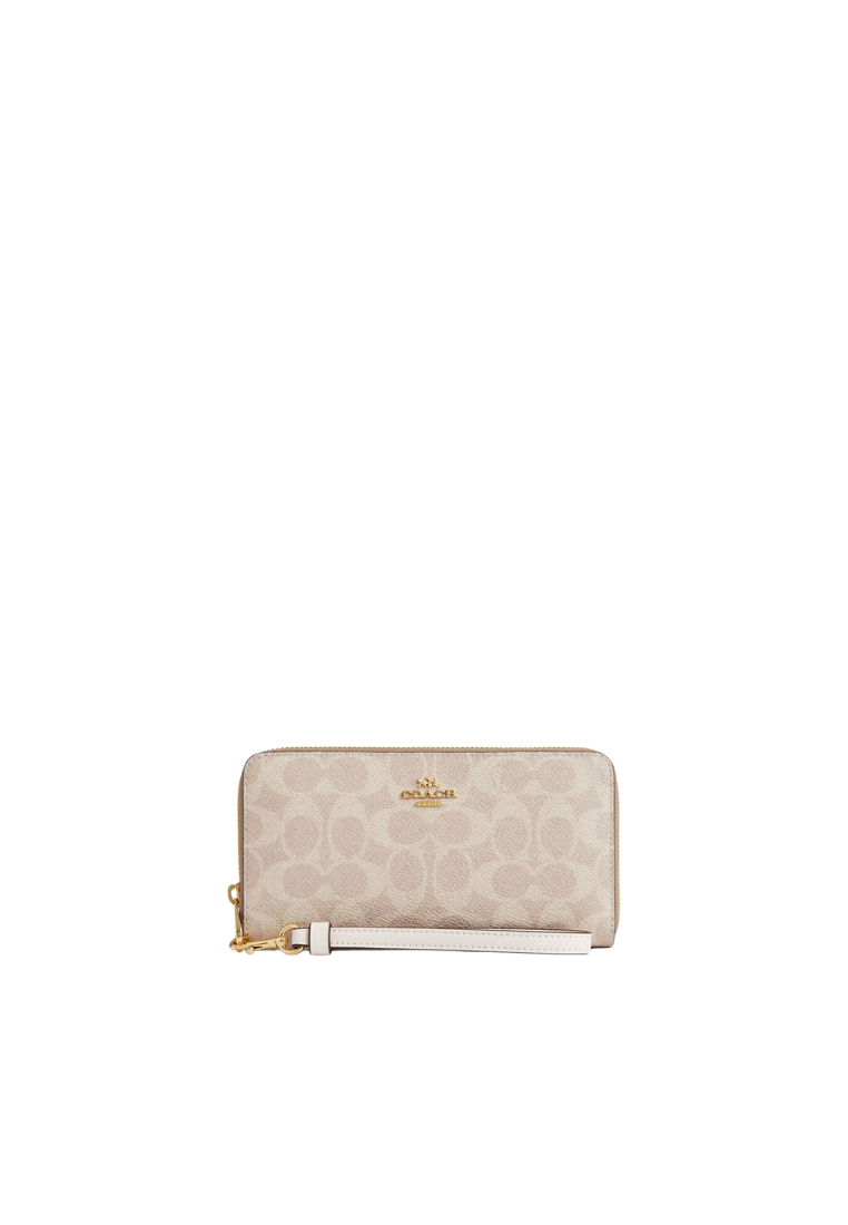 Coach Long Zip Around Wallet Signature Canvas In Sand Chalk CW778 ...